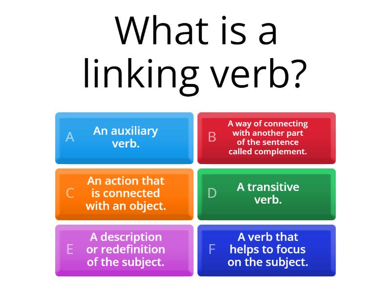 Activity 1, Linking verbs. - Quiz