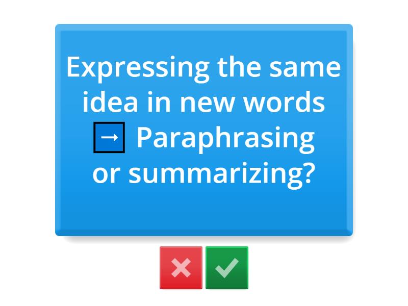 ADV 3C Paraphrasing and Summarizing - Flash cards