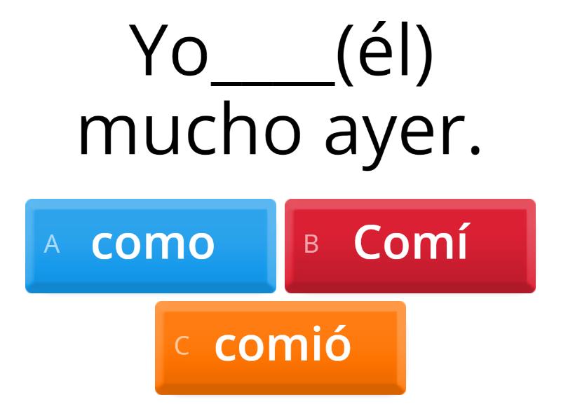 Spanish Preterite Regular Verbs - AR/ER/IR - Quiz