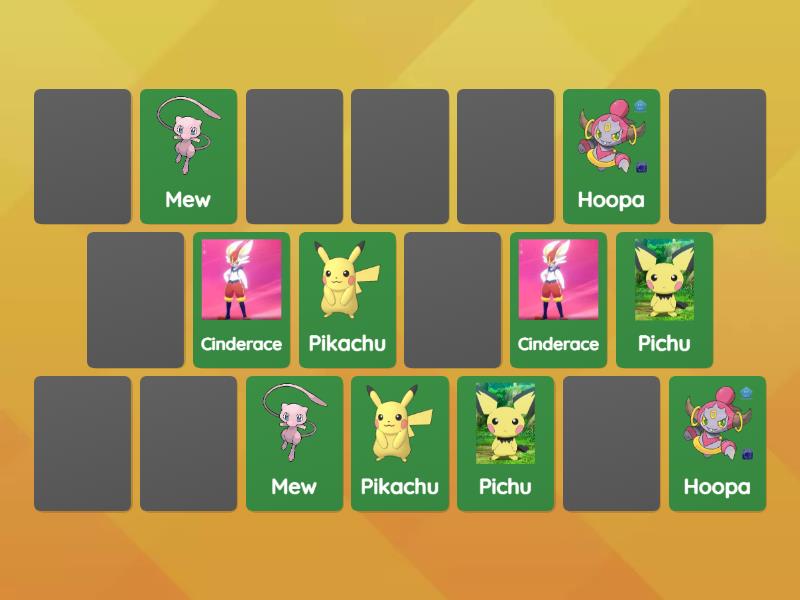 JUEGO DE POKEMON ADIVINA LOS PARES - Parejas