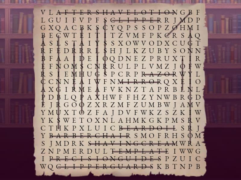 Beard trimming - Wordsearch