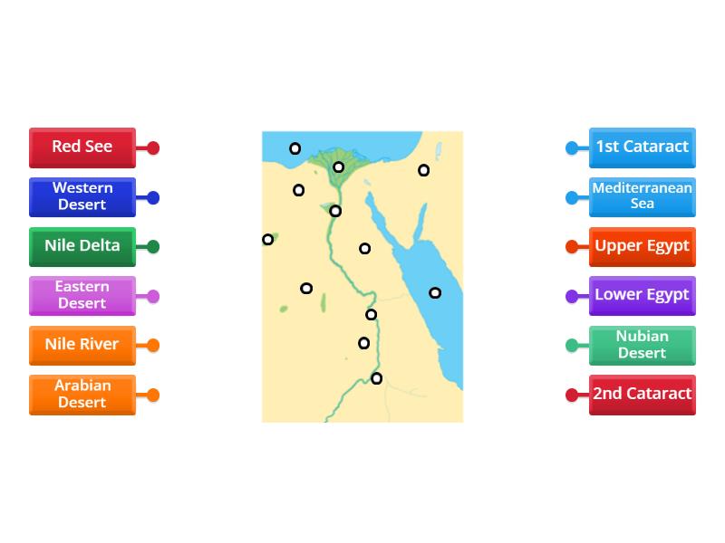 Ancient Egypt Map - Labelled diagram