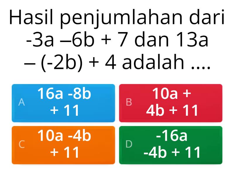aljabar - Quiz