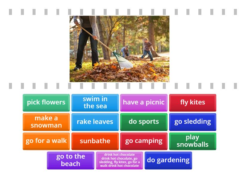 Activities to do each season - Find the match