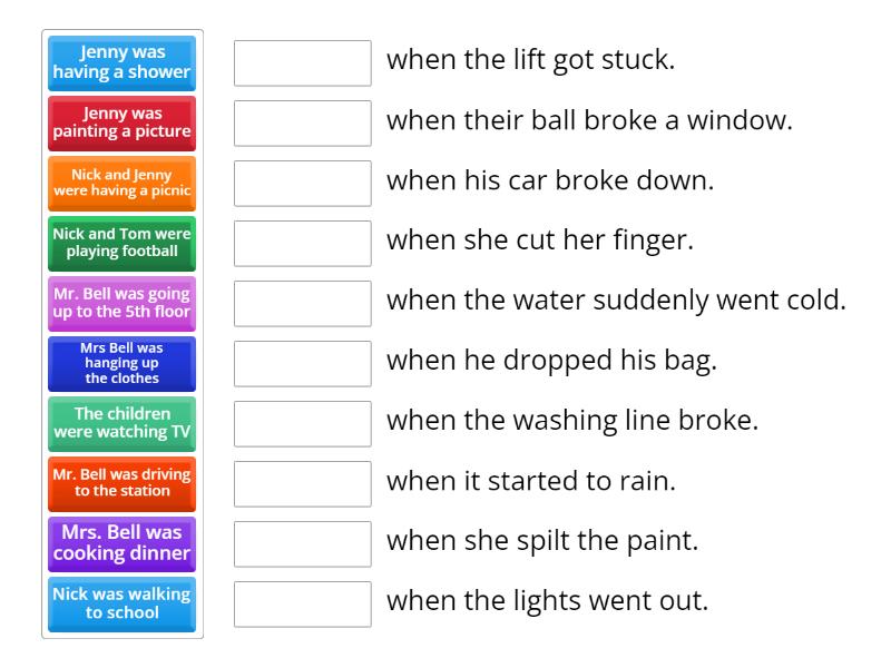 Match the two sentences - Match up