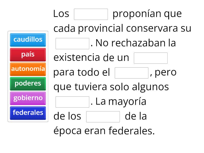 Unitarios y federales - Completar la frase