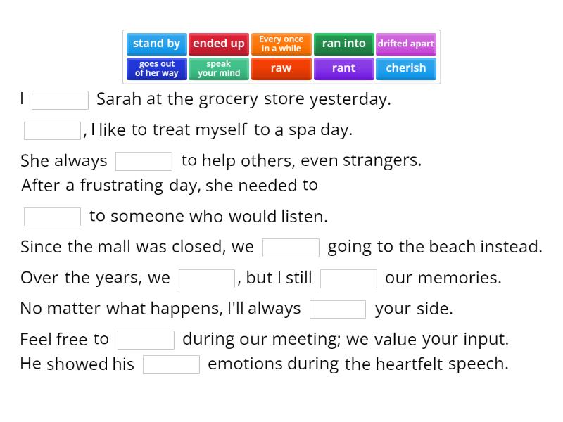 5 LEVELS OF FRIENDSHIP - Complete the sentence