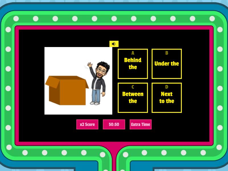 multiple choice Prepositions - Gameshow quiz