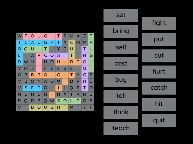 Simple Past and Past Participle III - Wordsearch