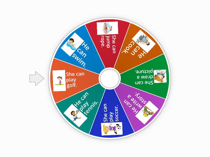 2年 Abilities (sentences) - Spin the wheel