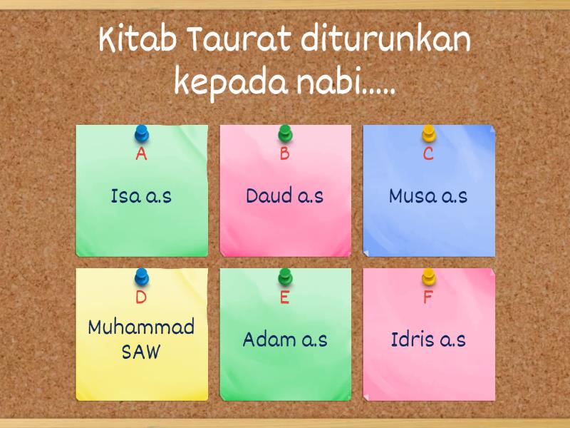Nama Nama kitab Alloh - Questionário