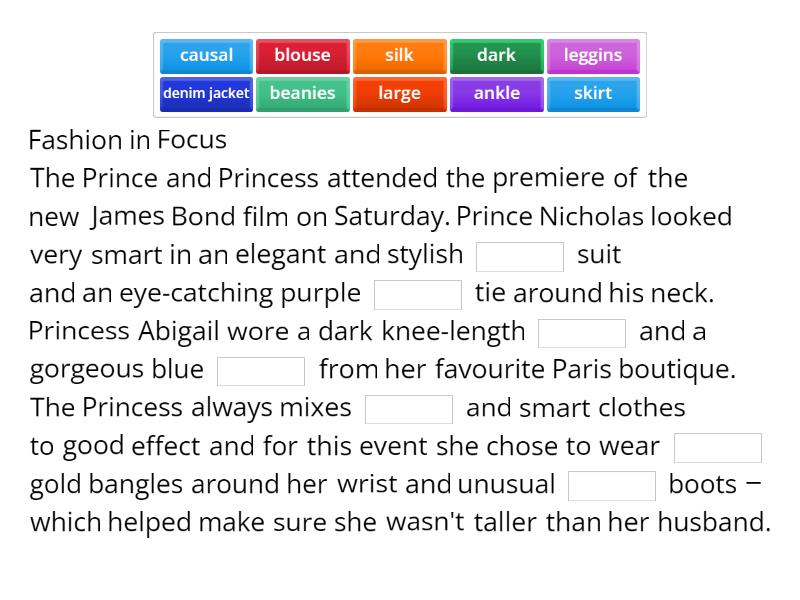 Focus 3 Unit 1.1 Clothes and accessories - Complete the sentence