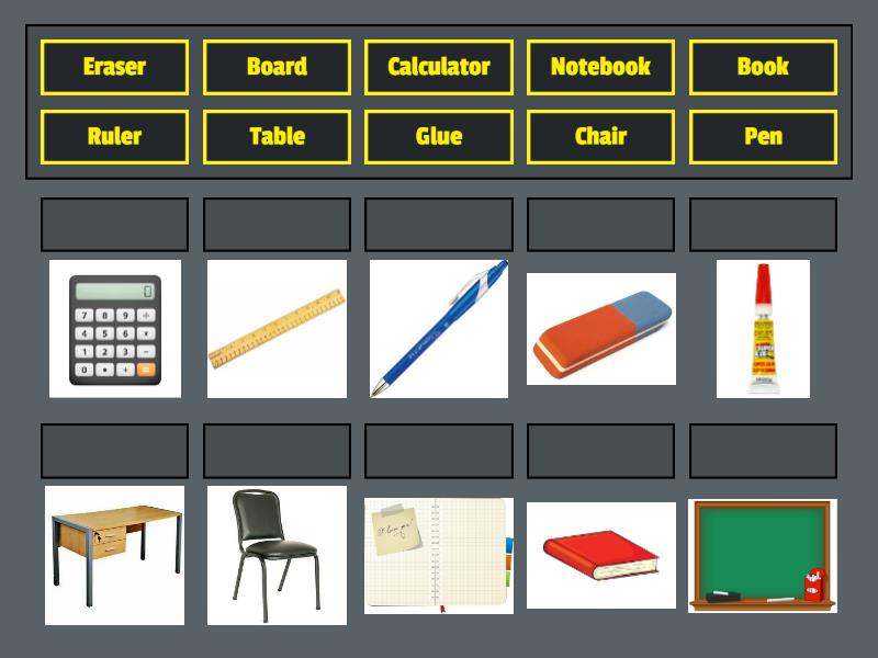 classroom objects - Match up