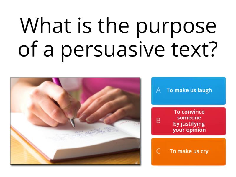 Lesson 1 - What is a Persuasive Text? - Cuestionario