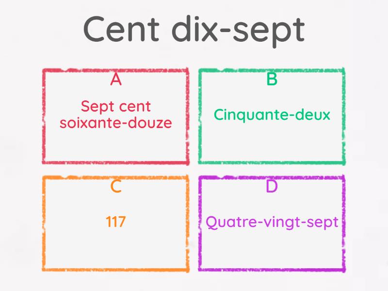 Les nombres entre 0 et 1000 - Quiz