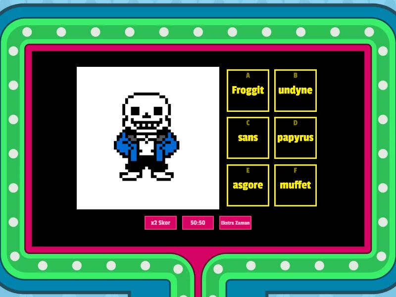 undertale karakterlerini bil(devam edecek) - Gameshow quiz