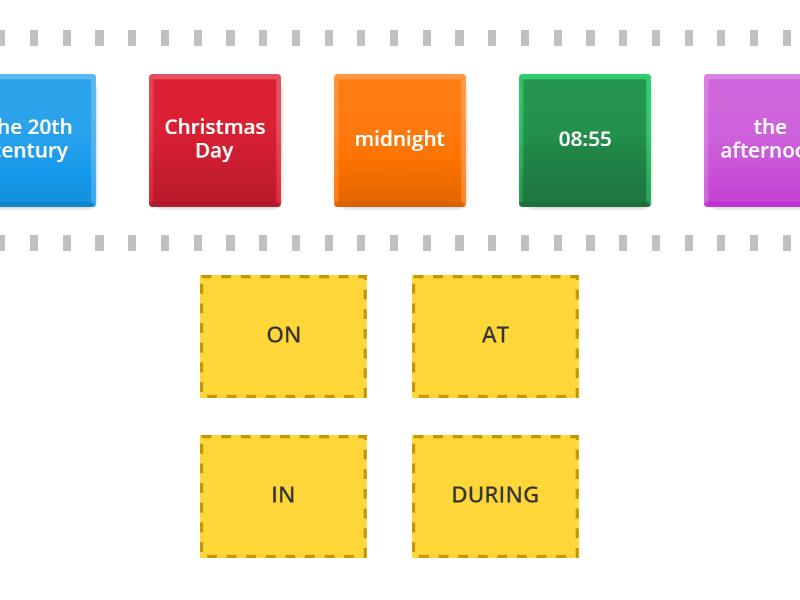 Prepositions of time_Przyimki czasu - Speed sorting