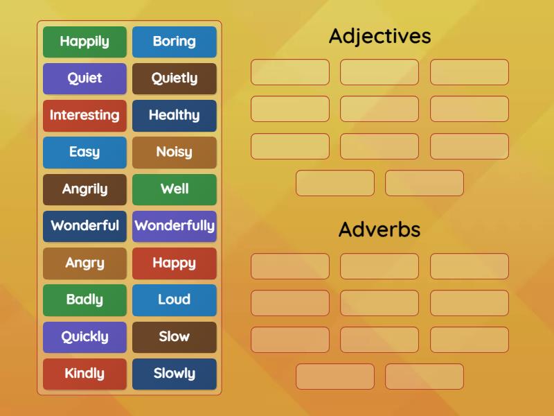 Adjectives vs Adverbs - Group sort