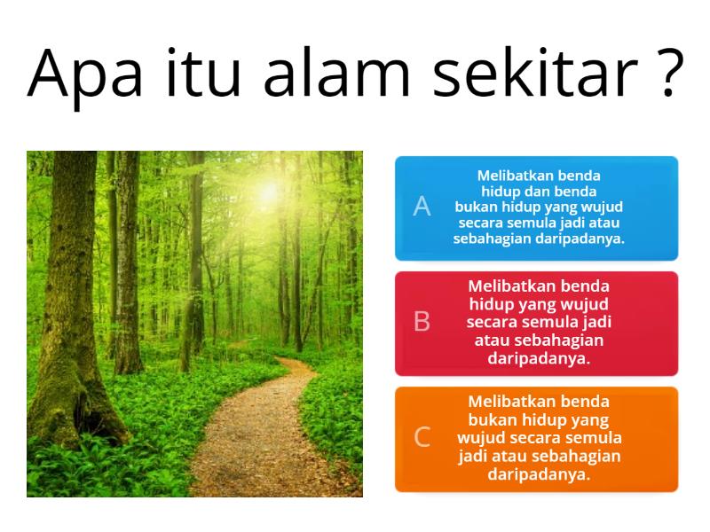 Cintai Alam Sekitar - Quiz