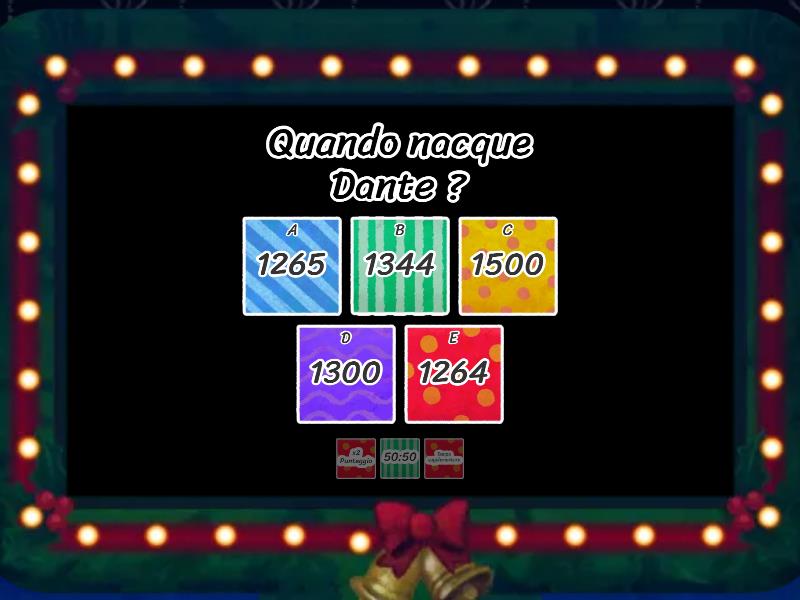 Quiz su Dante, Boccaccio e Petrarca - Gameshow quiz Quiz su Dante, Boccaccio e Petrarca - Gameshow quiz