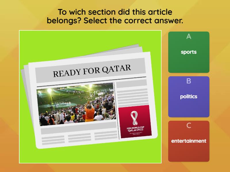 NewsPaper Sections - Quiz