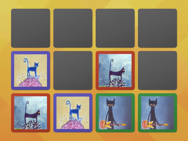 Memory - Pete the cat - Matching pairs