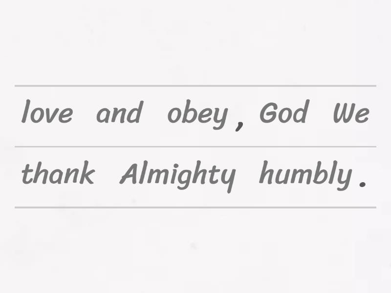 SM Prayer - Unjumble