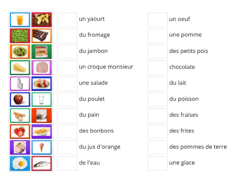 French food & drink words - Match up
