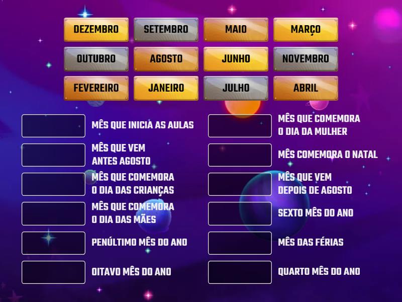 meses do ano - Match up