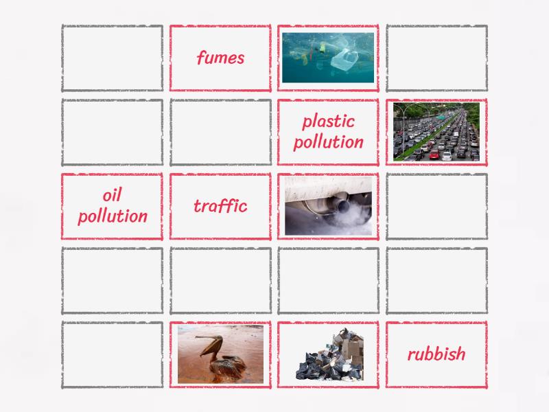 Can you find the environmental problems? Match the pairs. - Matching pairs