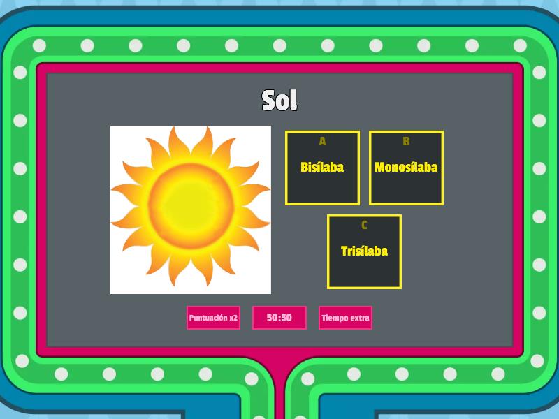 Palabras monosílabas, bisílabas y trisílabas. - Gameshow quiz
