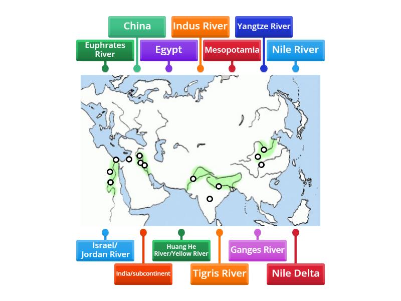 Ancient Civilizations Map - Labelled diagram