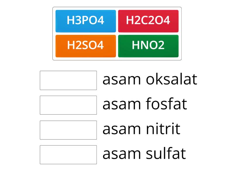 tata nama senyawa asam dan basa - Match up tata nama senyawa asam dan basa - Match up