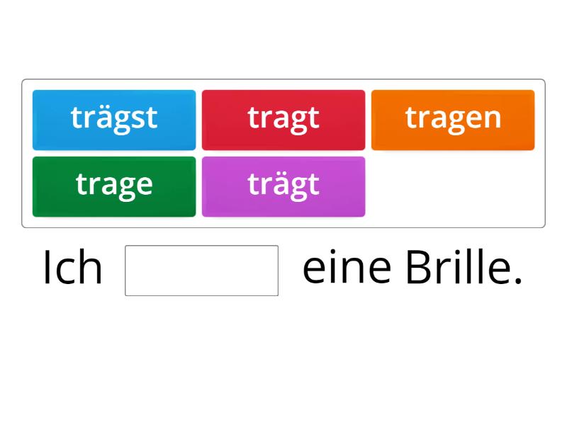 Forms of 'tragen' - Missing word