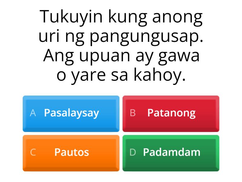 Uri ng pangungusap - Quiz