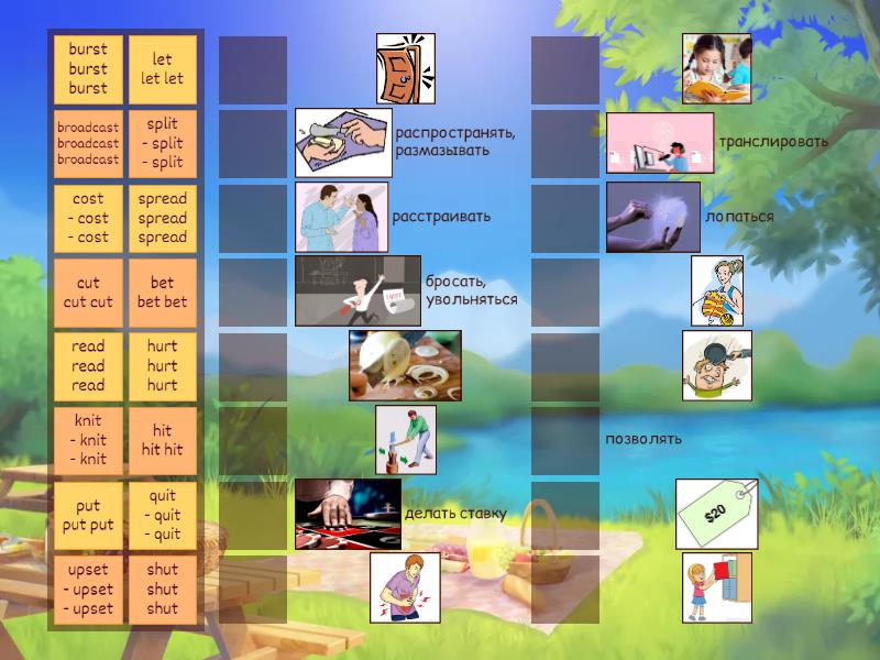 Irregular verbs same form - Match up