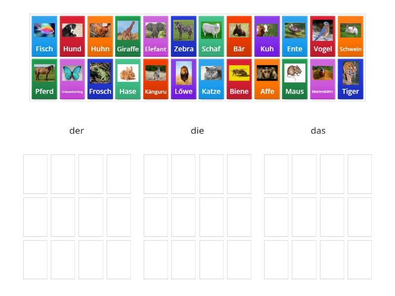 nj7 Tiere - Group sort
