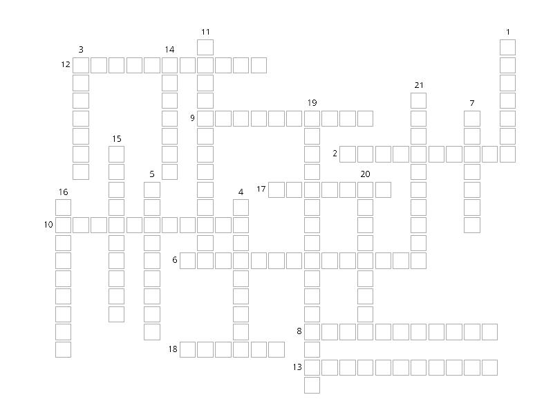 los materiales escolares - Crossword