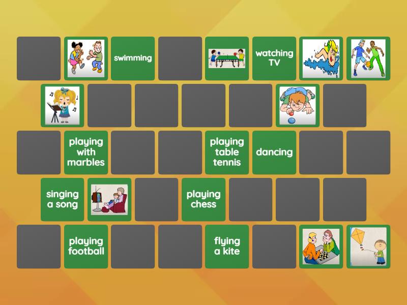 Free-time activities - Matching pairs