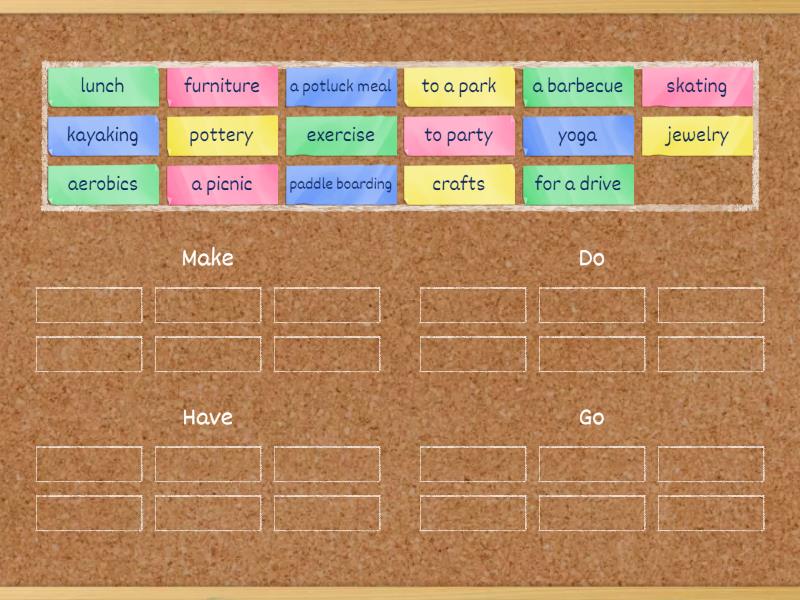 English collocations - Group sort