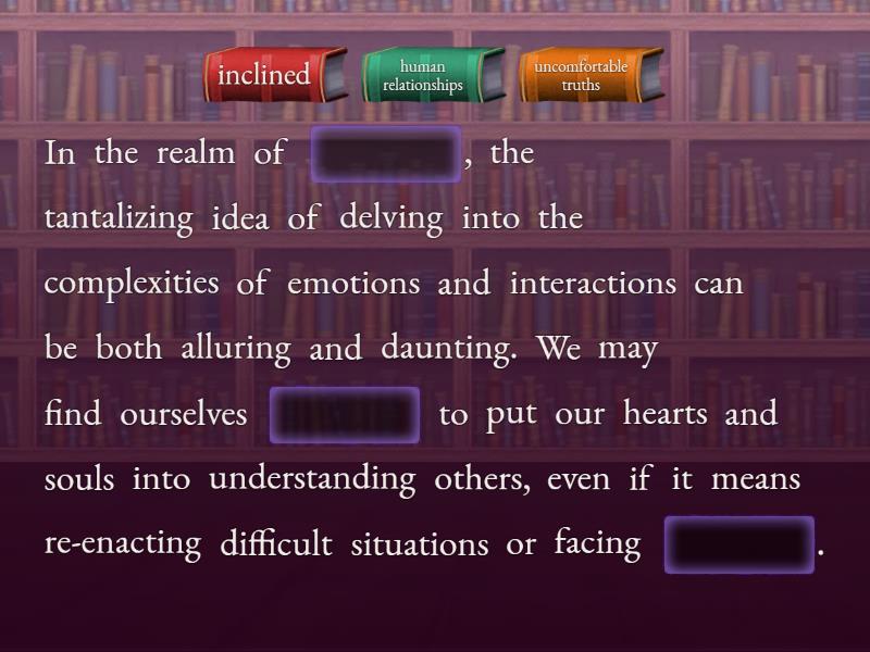 A Guide to Self Transformation vocabulary practice - Completa la oración
