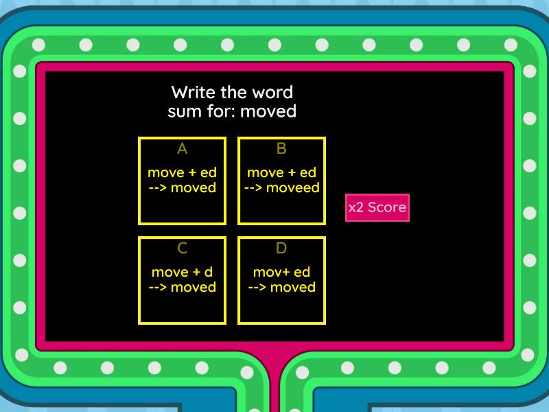 Write the word sum 4/5 - Gameshow quiz