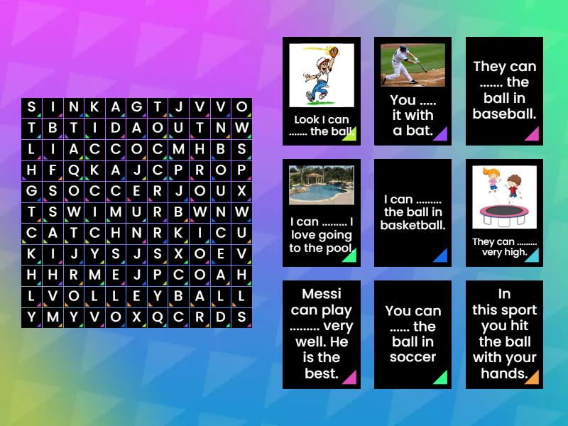 - Sports and Actions - Wordsearch