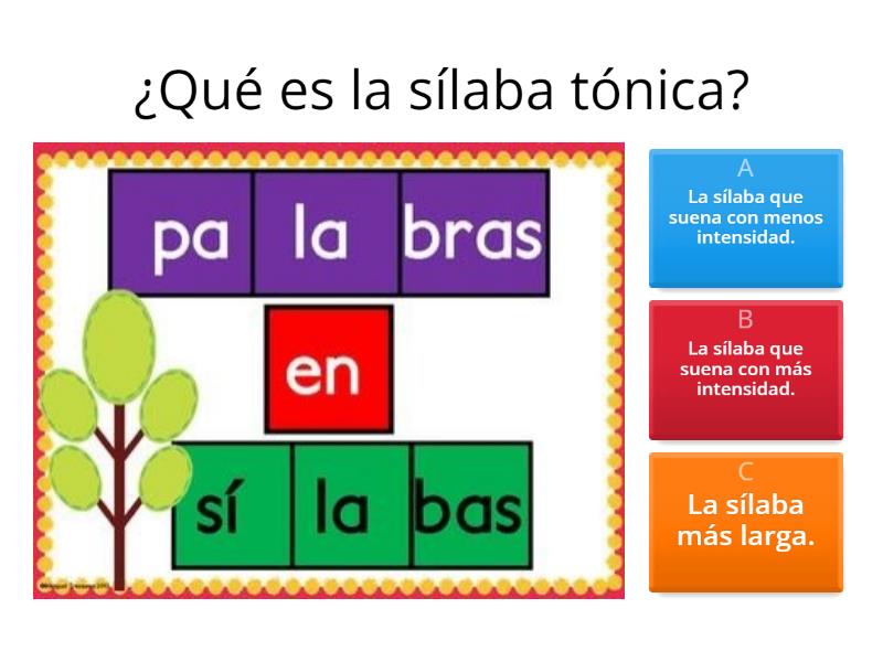 LA SILABA TONICA - Cuestionario