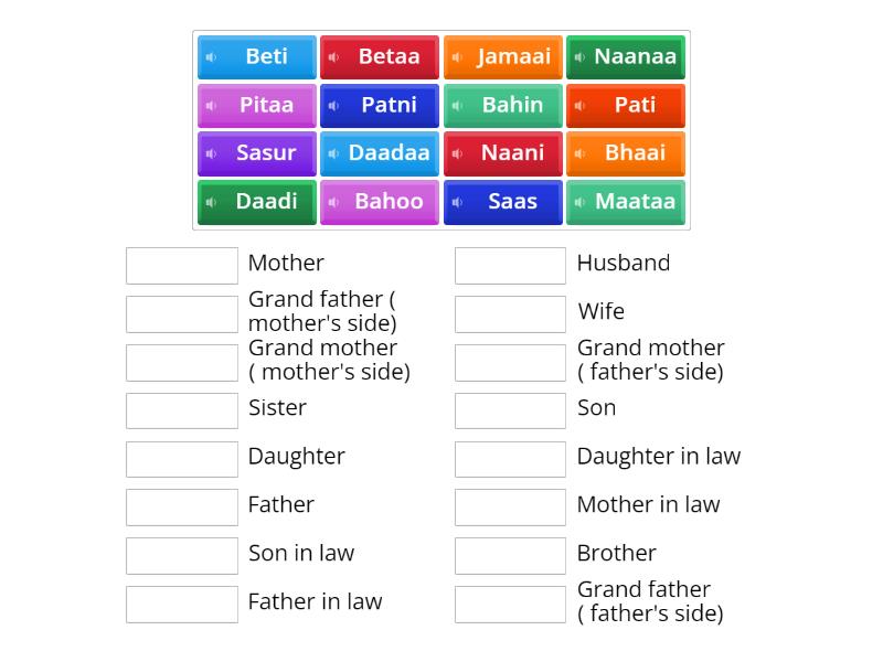 Family Relations - Match up
