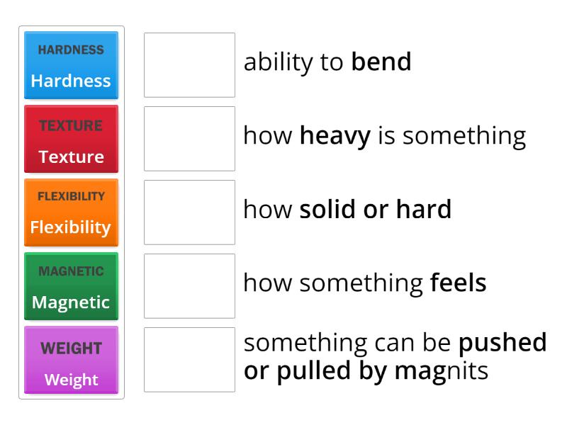 Properties of matter - Match up