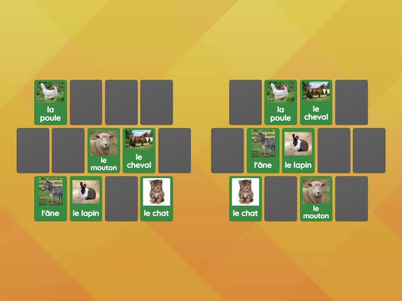 Les animaux - Matching pairs