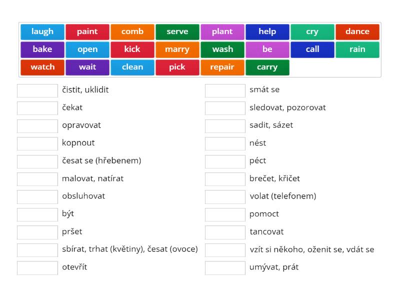 Past simple - regular verbs 1 - Match up