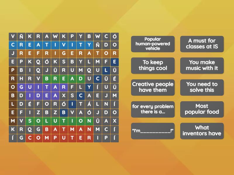 INVENTIONS AND RELATED WORDS - Wordsearch
