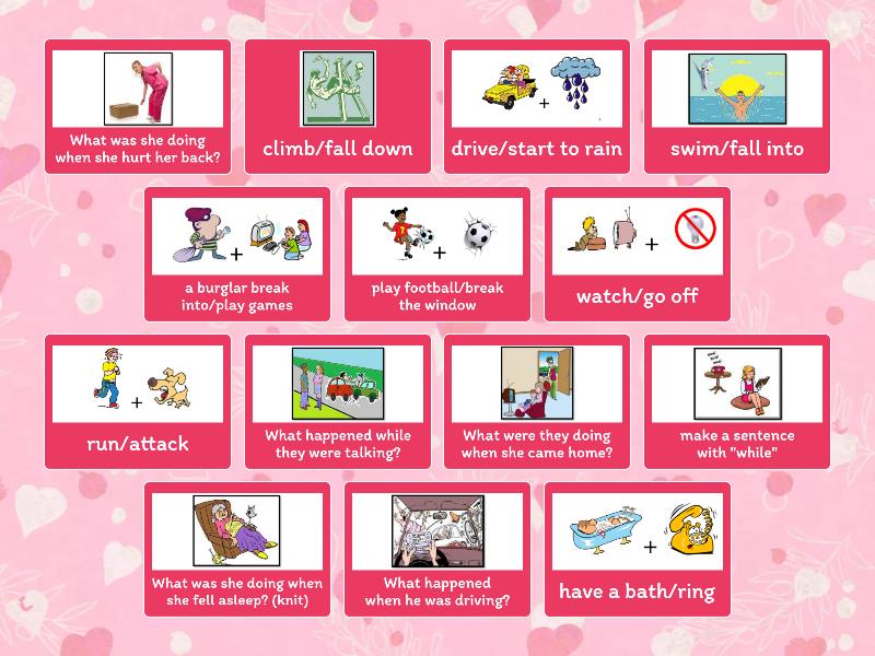 Past simple and Past continuous Speaking with pictures - Flip tiles